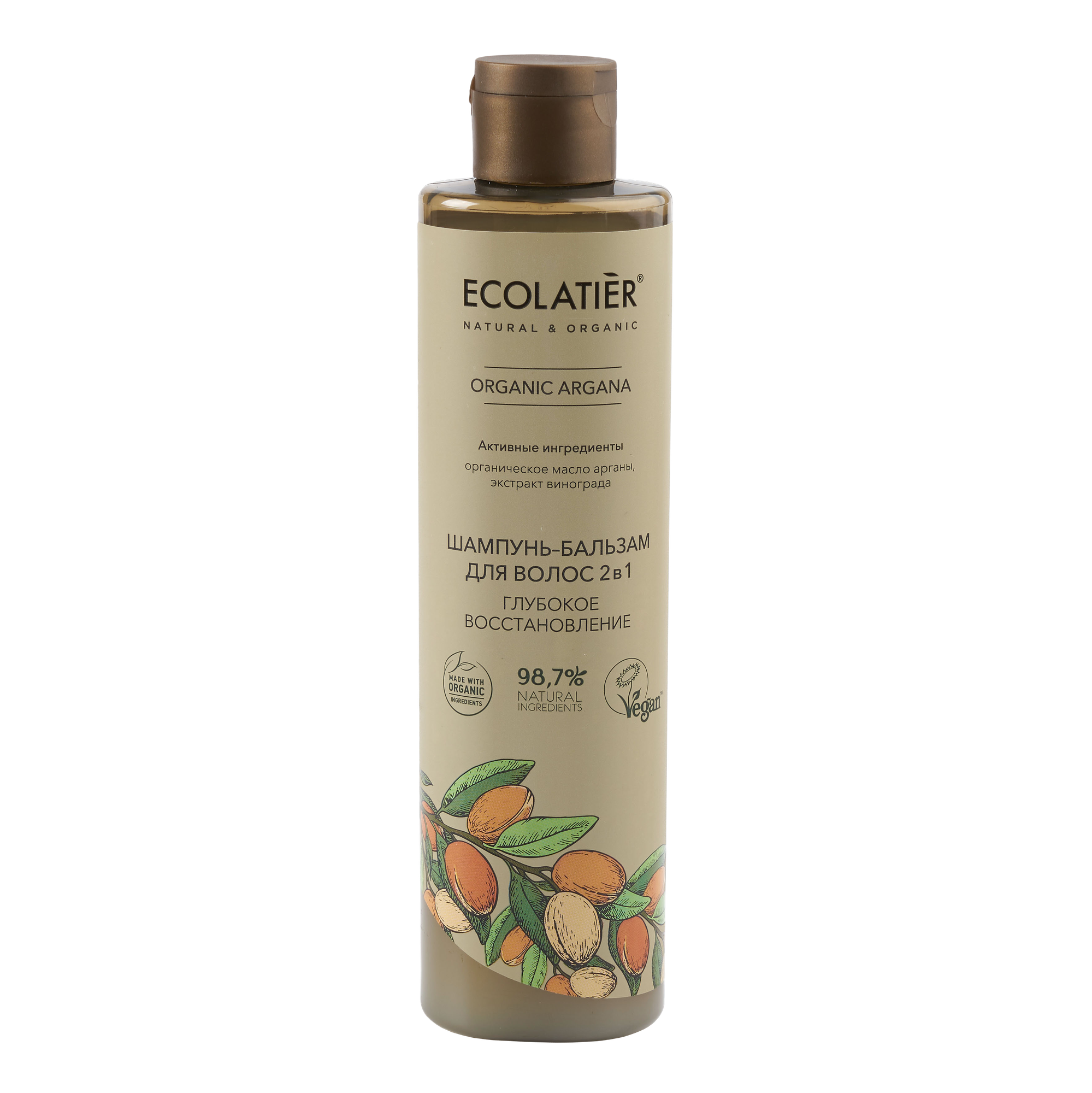 Ecolatier Шампунь-бальзам для волос Green Organic Argana 2в1, 350 мл