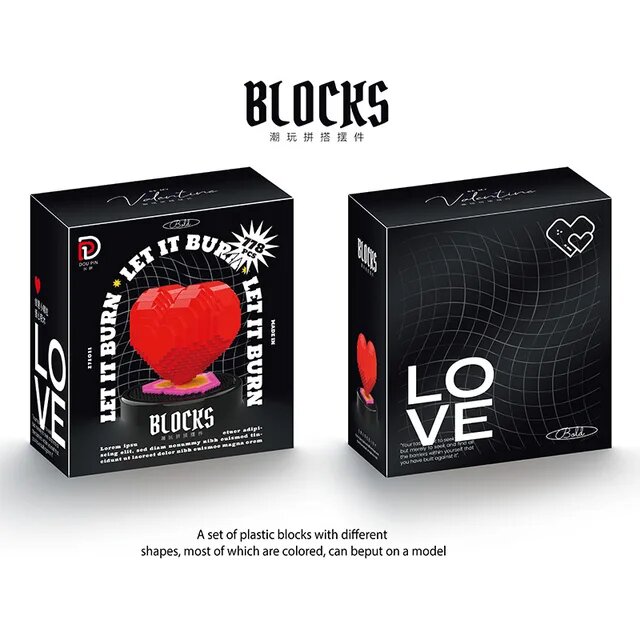 Взрослые День святого Валентина Микрочастицы Строительные блоки Игрушка Сердце Любви Мини-кирпичи Конструктор Подарок для девочек Сборка Игрушки для мальчиков