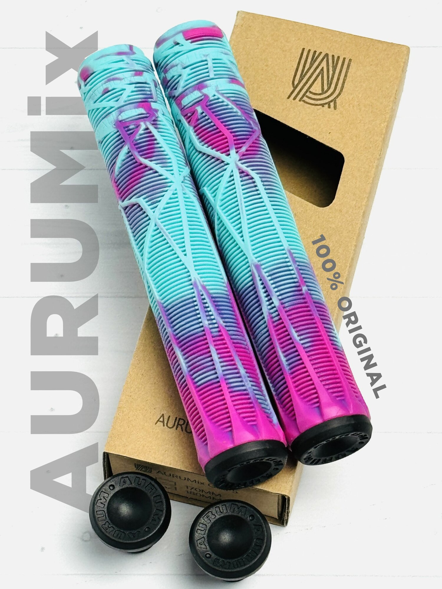 Грипсы AURUMix One Eighty 180мм Мятный/Розовый