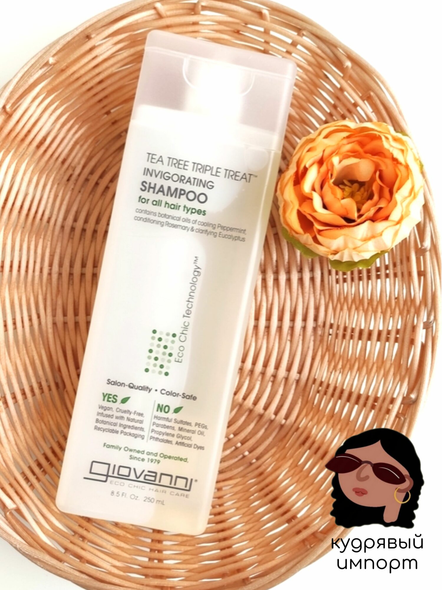 Giovanni, Tea Tree Triple, укрепляющий шампунь, для всех типов волос, 250 мл