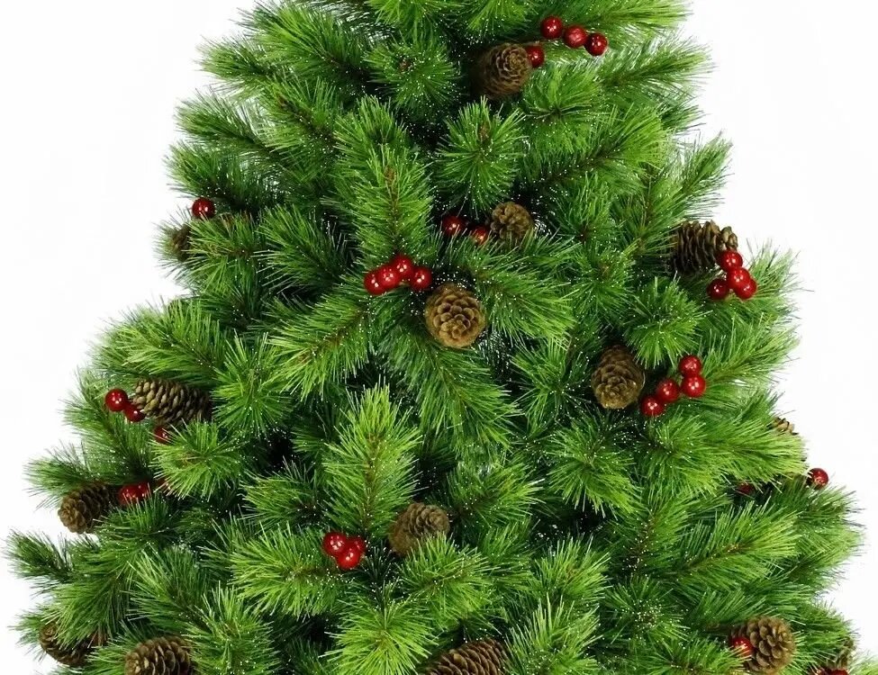 Настольная елка Тиффани 90 см с ягодами и шишками, леска, BEATREES