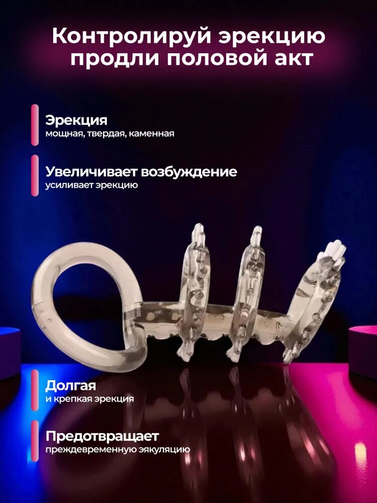 Эрекционное кольцо насадка на член товары для взрослых 18+