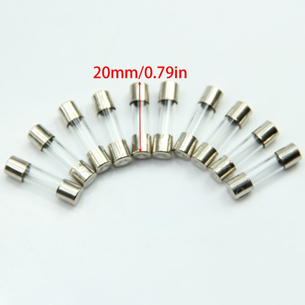 10 ШТ Мини-Предохранитель 250V 5A Стеклянная Трубка Сменный Предохранитель Универсальный Картриджный Предохранитель для Электронных Изделий Быстрого Выдува