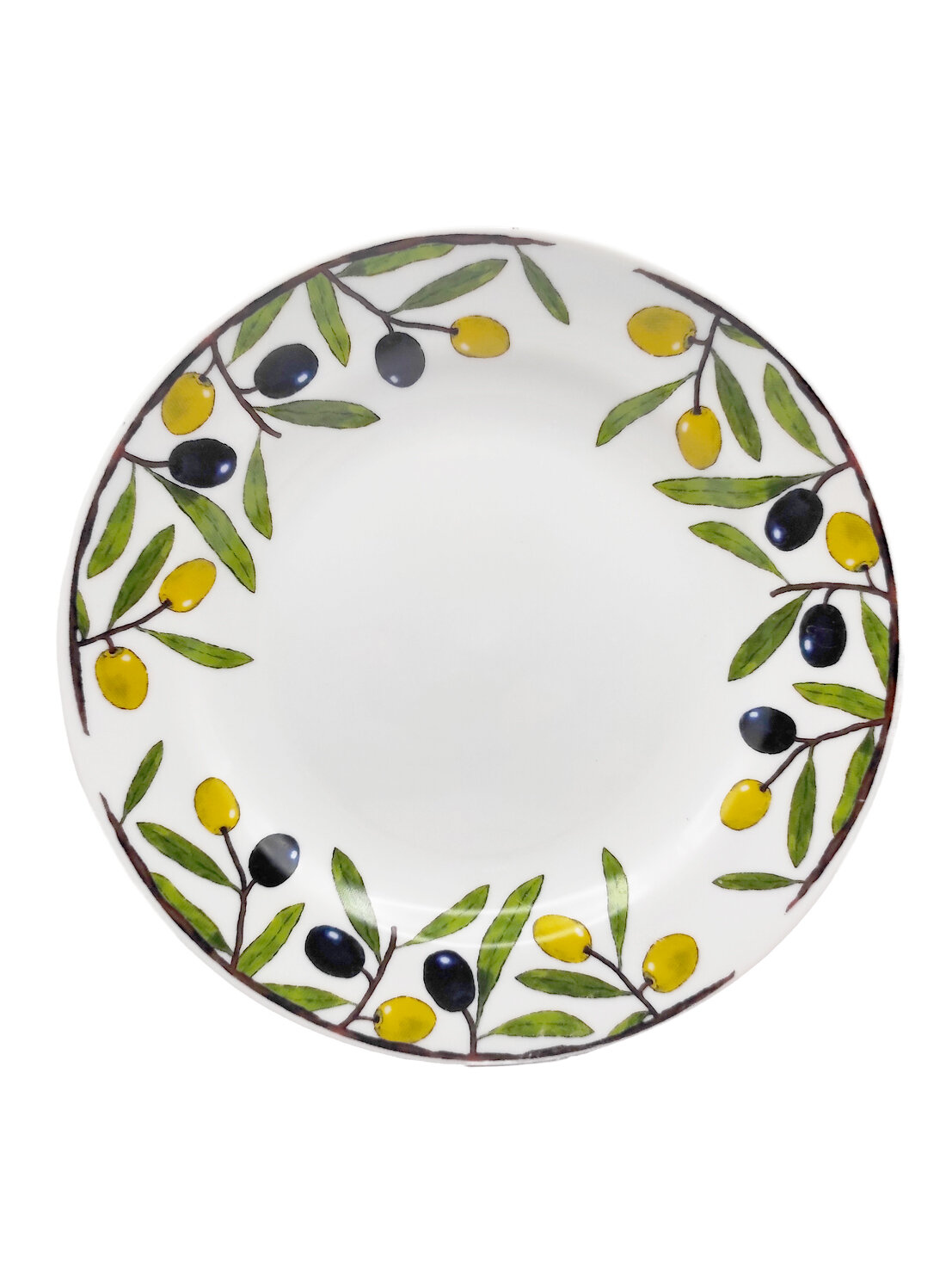 Набор фарфоровых тарелок мелких 175 мм. "Оливки" бортовые гладкий край, Дулево 4 шт.