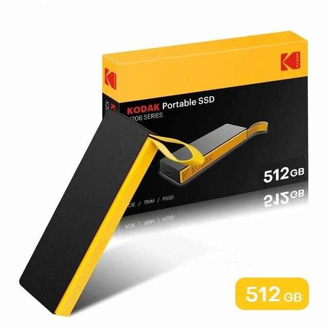 Внешний портативный SSD накопитель KODAK X206 512 ГБ USB Type C