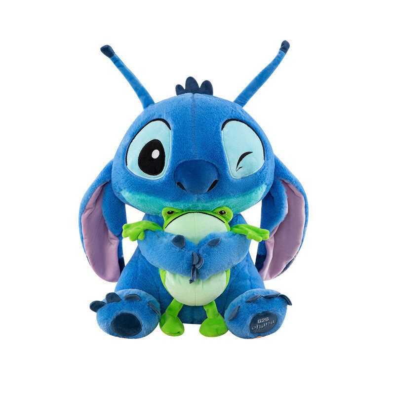 Soft short plush frog stitch cuddly toy for kids play and gift