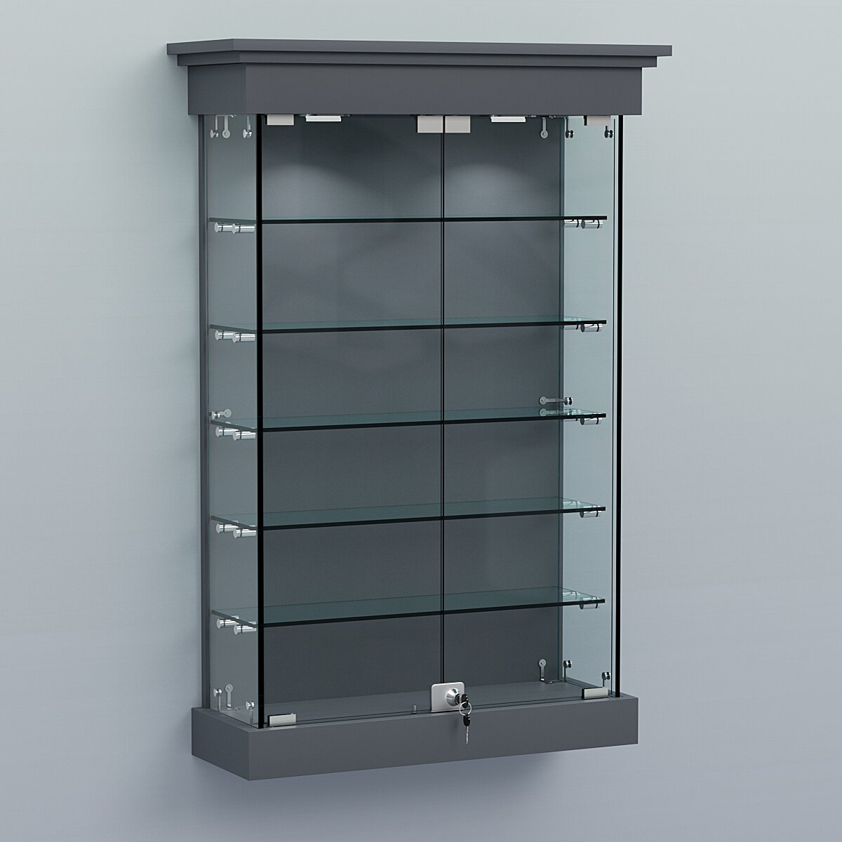 Витрина для музеев "Коллекция" настенная №1-5, Темно-Серый. Производитель товара - компания ТОБ.