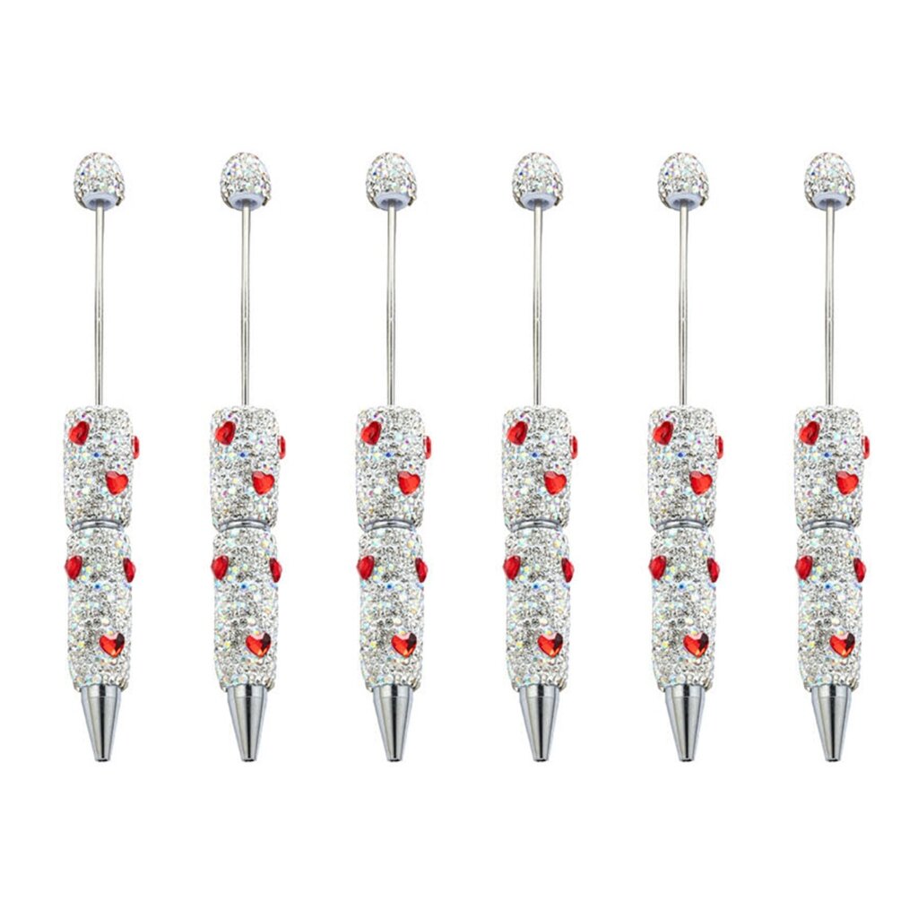 6 ручек с блестками и стразами