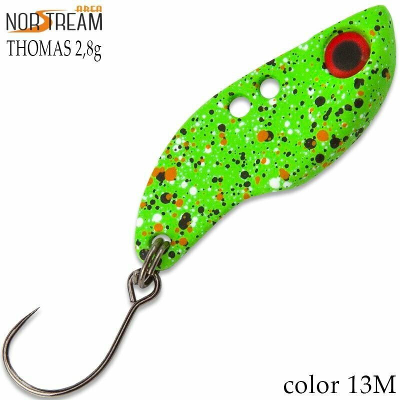 Блесна колеблющаяся на форель, щуку, окуня/ колебалка для летней и зимней ловли хищных рыб. Norstream THOMAS 2,8 г код цв. 13M