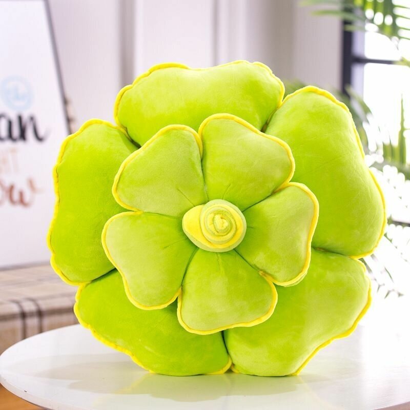 Подушка декоративная "Роза" 50х50 плюшевая, салатовая