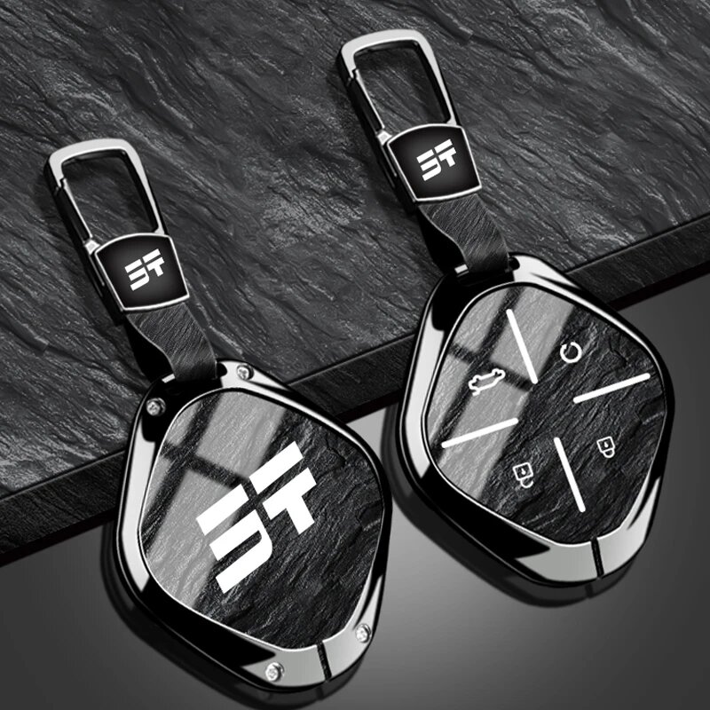 Чехол для автомобильного ключа из цинкового сплава с полным покрытием для 2022 2023 2024 Jetour DASHING X-1 Plus DTC, защитный чехол для автомобильного удаленного ключа, аксессуары style 1 Black