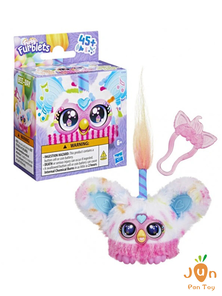 Ферби интерактивная игрушка Hasbro Furby Furblet Bee-Day/ Детские плюшевые электронный питомец с 45 реакциями и звуками, подходящие для подарок на день рождения детям от 6 лет и старше.