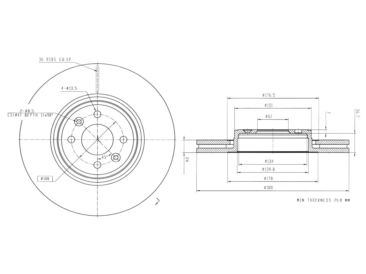 UNIO BRD-20449 (7701207897 / B3004020) диск тормозной передний Renault (Рено) Scenic (Сценик) II 03-,