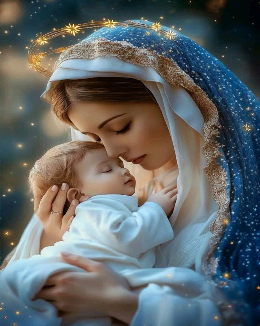 Алмазная мозаика на подрамнике 40x50 см. BoomBoomShop "Мать с младенцем"