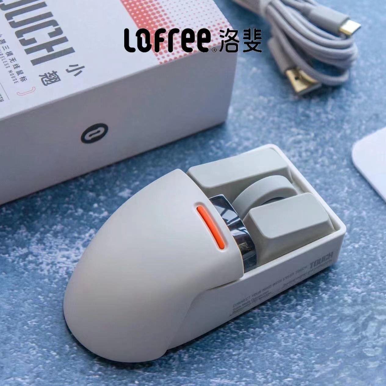 Компьютерная мышь LOFREE Wireless Three-Mode PBT Office with OLED Display, DPI, Vintage Gray