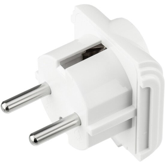 Адаптер сетевой (переходник) Rexant с универсальной на Евро вилку F/C2 «Квадрат» 10А б/з белый упак. (25 шт.)