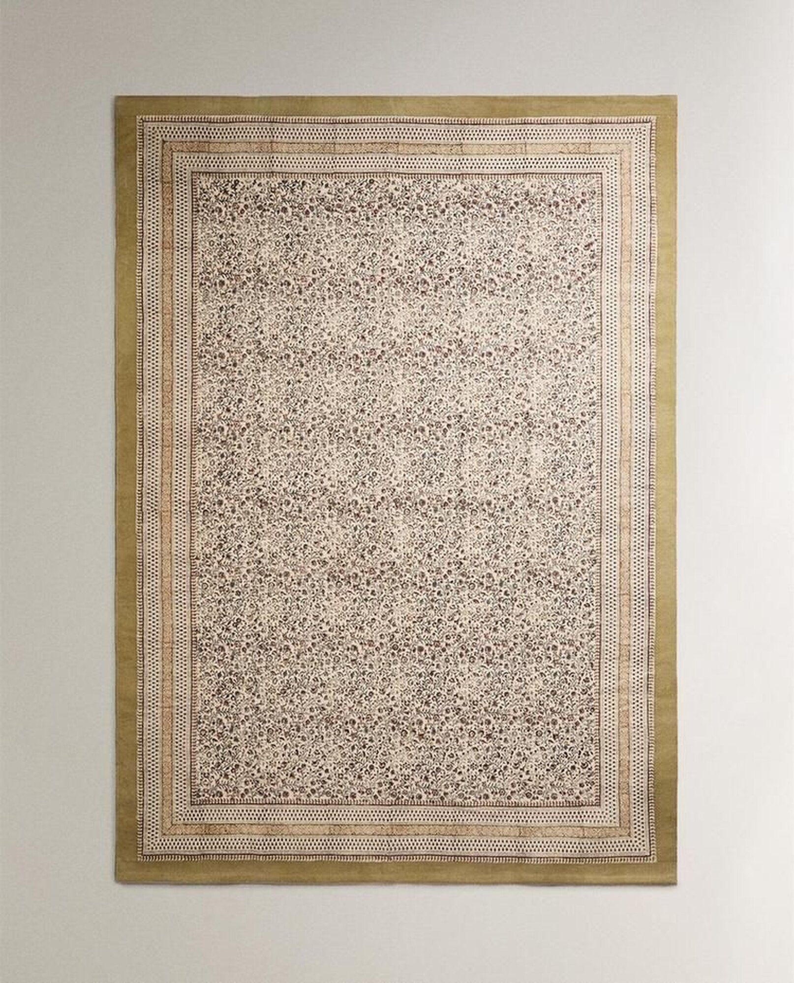 Ковер ZARA HOME 7104/029-2 - хлопковый, с цветочным принтом и каймой, разноцветный, 160 x 230 см