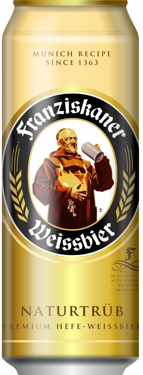 Пиво "Franziskaner" Hefe-Weisse (Russia), in can, 0.45 л