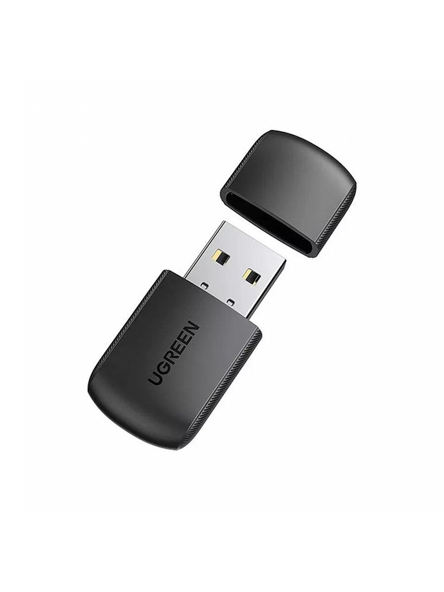Адаптер беспроводной UGREEN 20204, двухдиапазонный AC650, 11AC, USB, чёрный