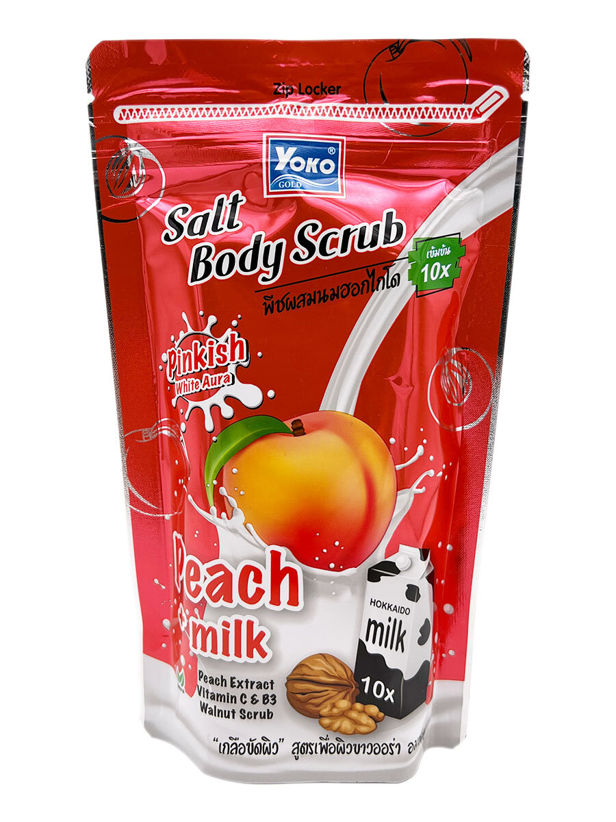 Yoko Скраб для тела солевой персик и молоко Salt Body Scrub Peach And Milk, 350 г