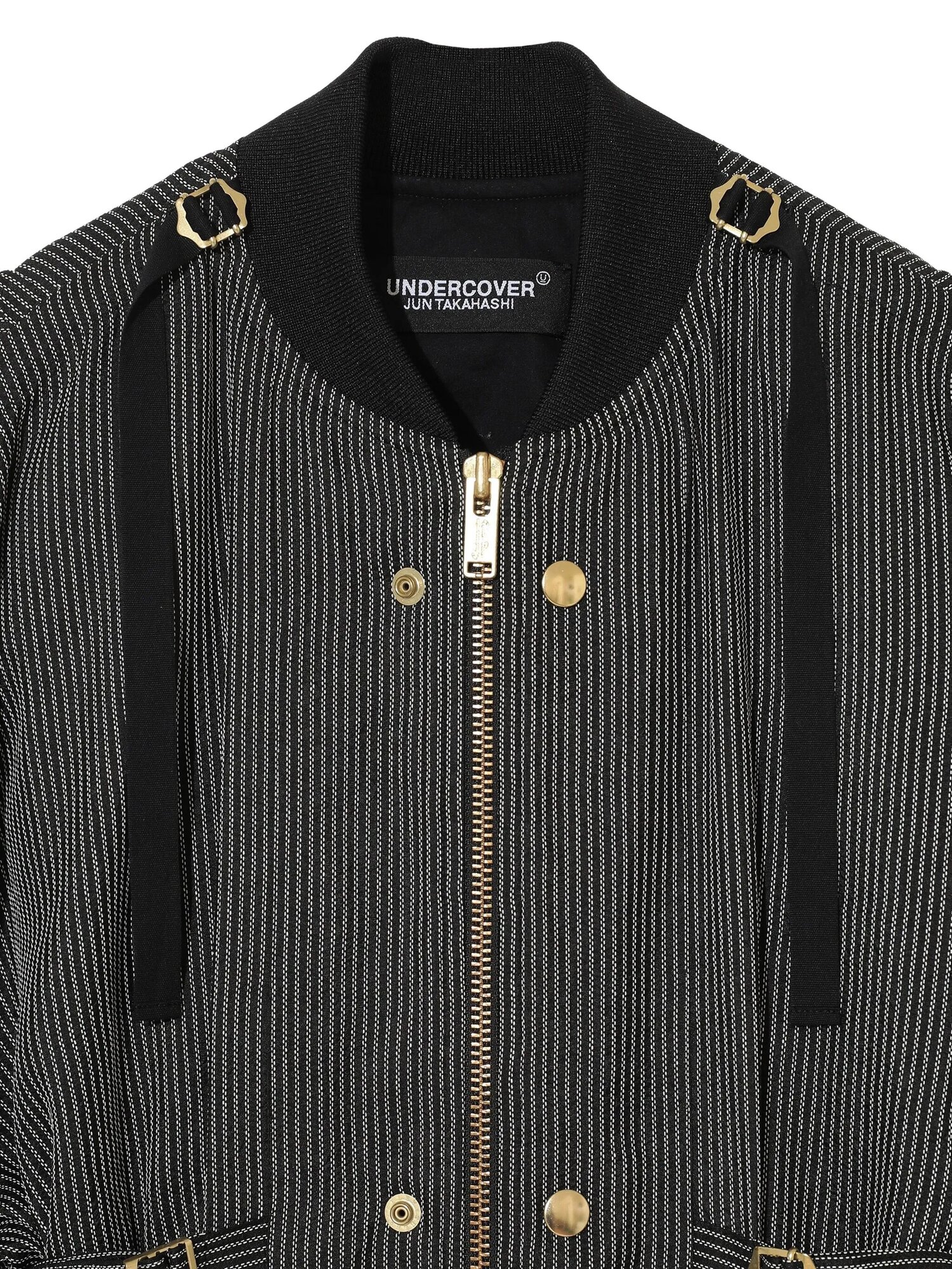 Бомбер Undercover Pinstripe bomber jacket, размер 46, черный — фото 1