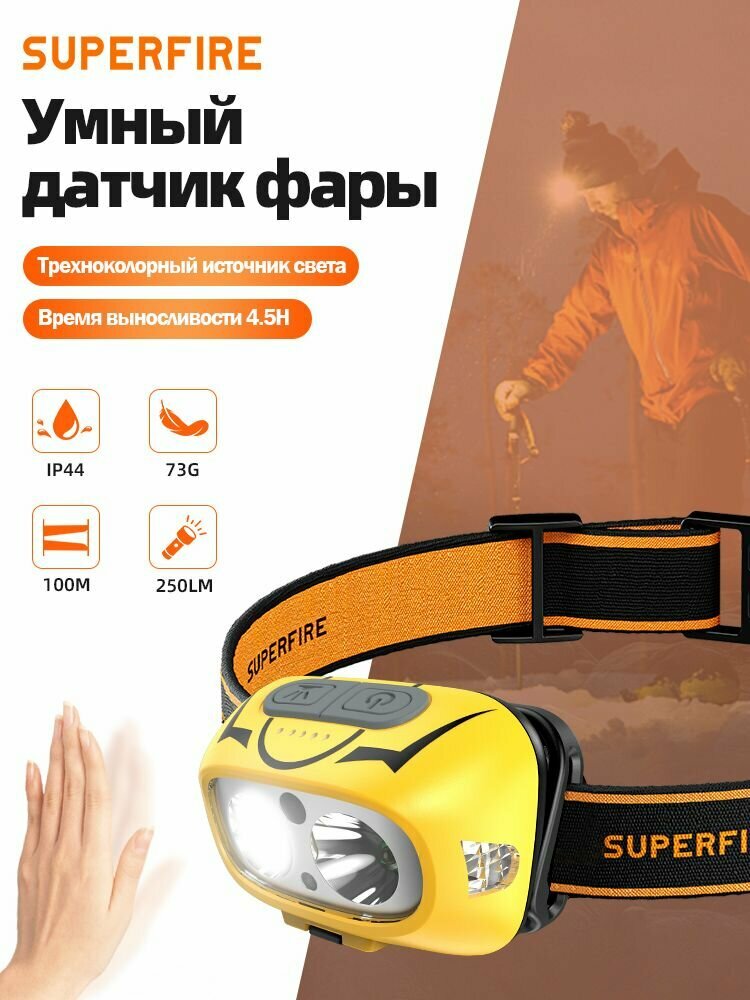 SUPERFIRE HL05-S Сенсорная фара
