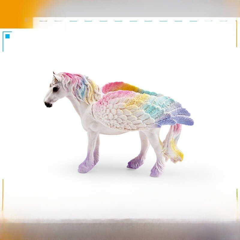 Mythical unicorn display pvc static model kids room ornament for fantasy animal fans purple pegasus