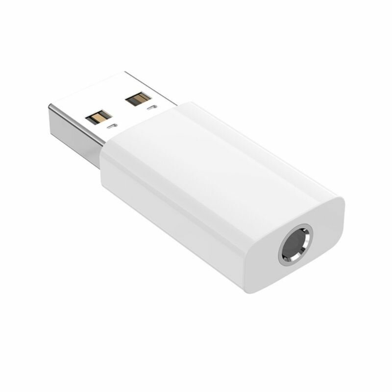 USB-адаптер для наушников 3.5 мм, Белый - USB-порт