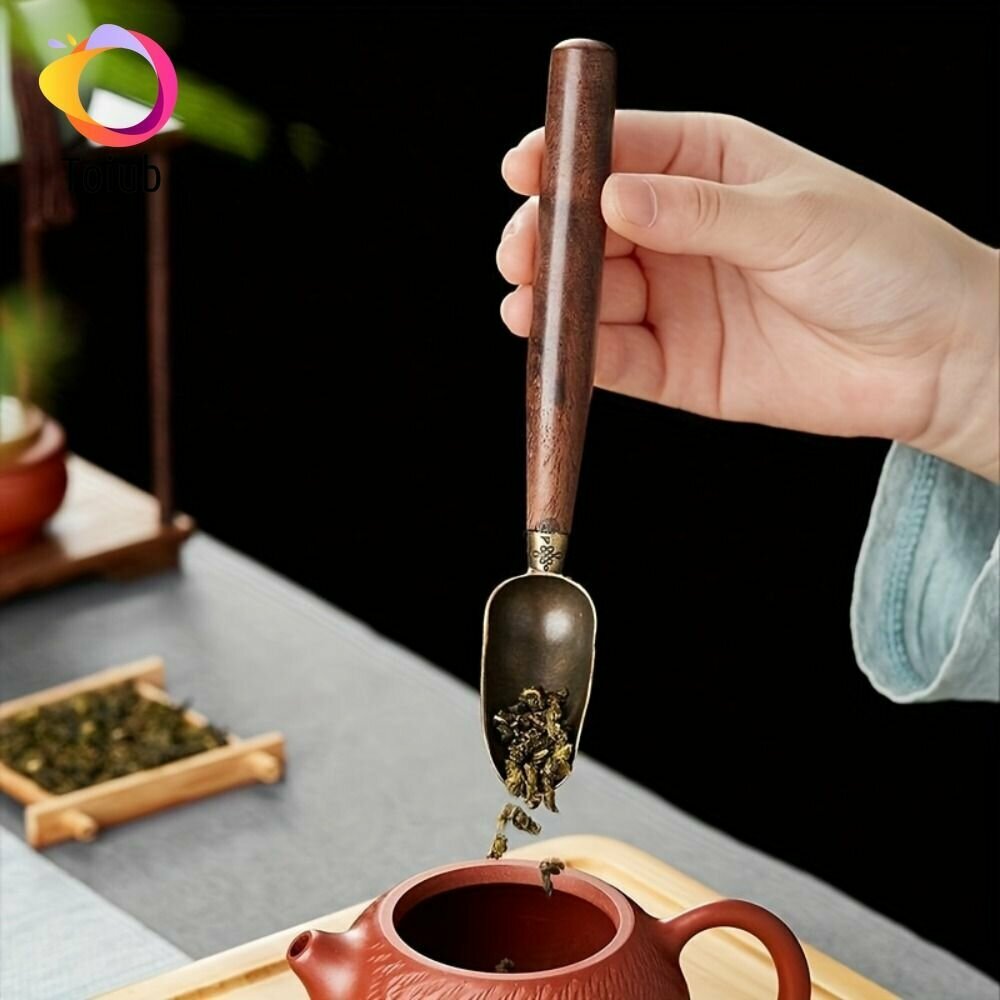 Ложка для чая и кофе из сплава черного сандалового дерева в стиле дзен