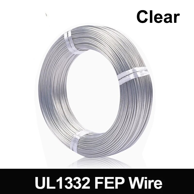 Прозрачный провод из птфэ UL1332 для 3D принтера 22AWG, 20m