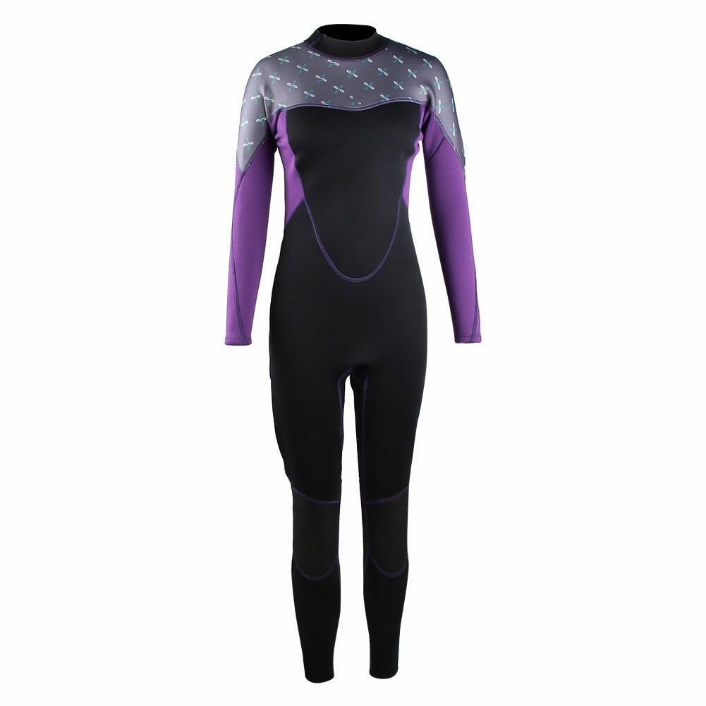 Женский гидрокостюм 2 мм (XL, черный/фиолетовый)
