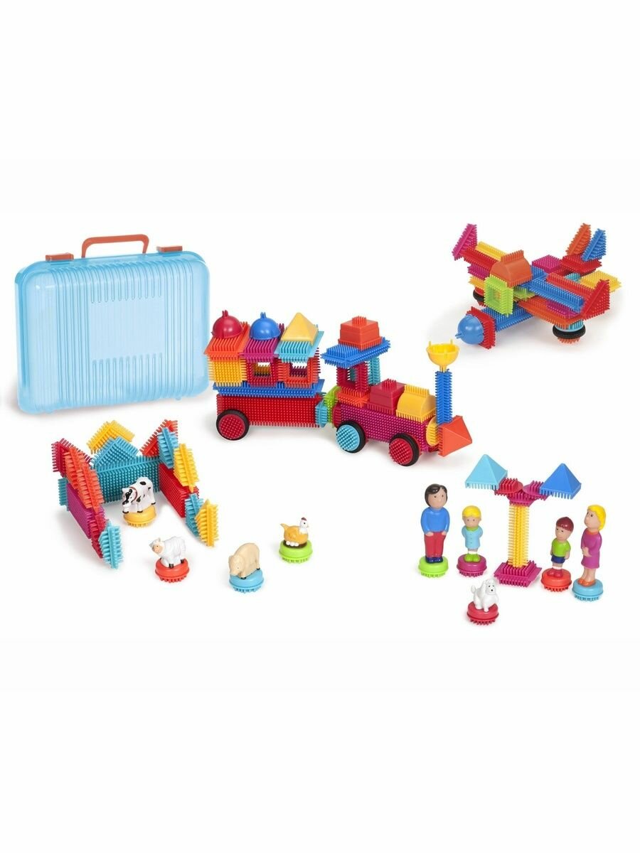 BRISTLE BLOCKS Конструктор игольчатый 113 деталей с чемоданчиком для детей от 2 лет