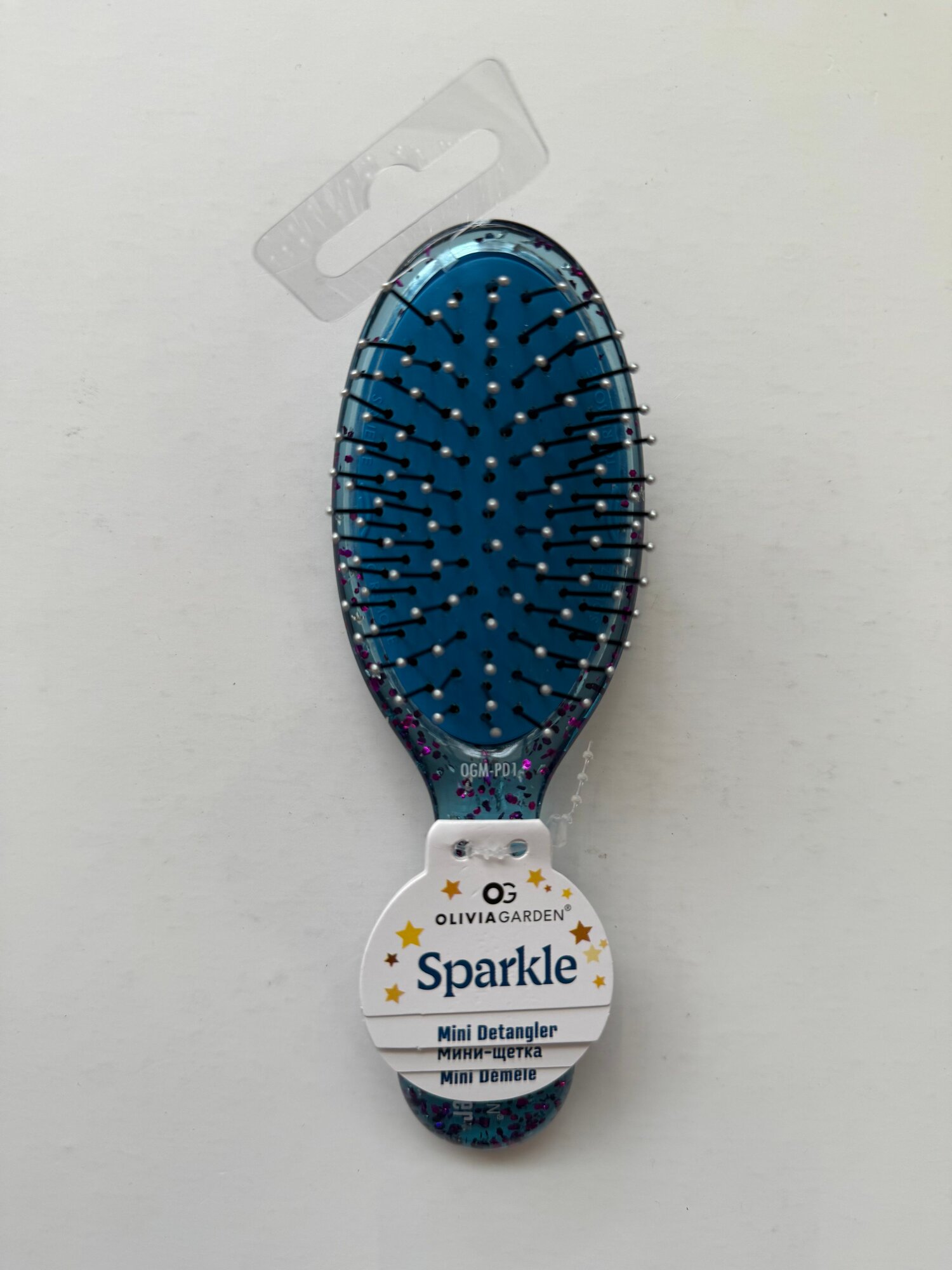 Olivia Garden, Щетка для всех типов волос, съемная подушка Sparkle Mini Detangler