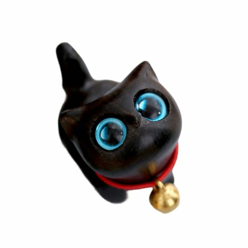 Художественная деревянная статуэтка кошки в миниатюре для настольного котенка, улучшающая стили интерьера