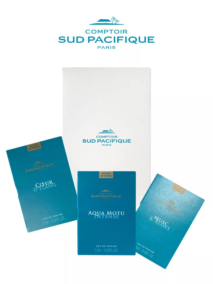 Набор пробников Comptoir Sud Pacifique "Aqua Motu", "Coeur d’Ylang", "Musc Roses", унисекс