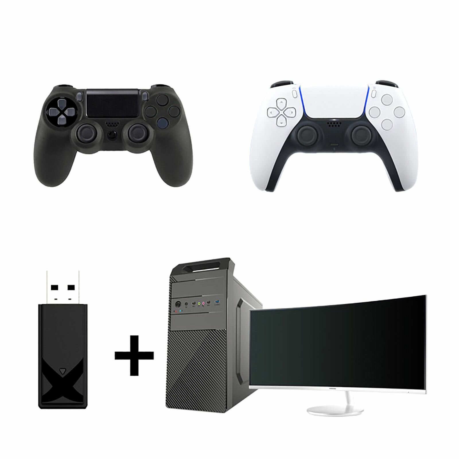 Беспроводной проводной контроллер, конвертер геймпада, USB-адаптер, Bluetooth-совместимый приемник для ПК, компьютера PS3