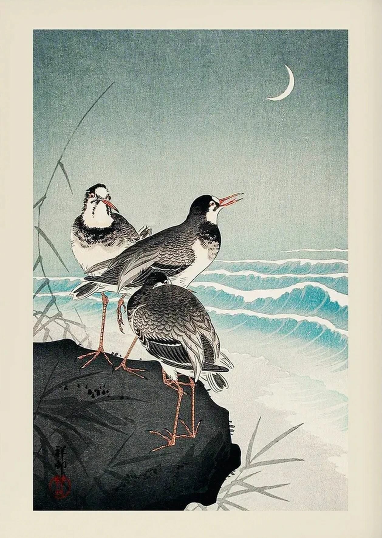 Плакат, постер Японская гравюра Косон Охара на холсте, размер 21х30см