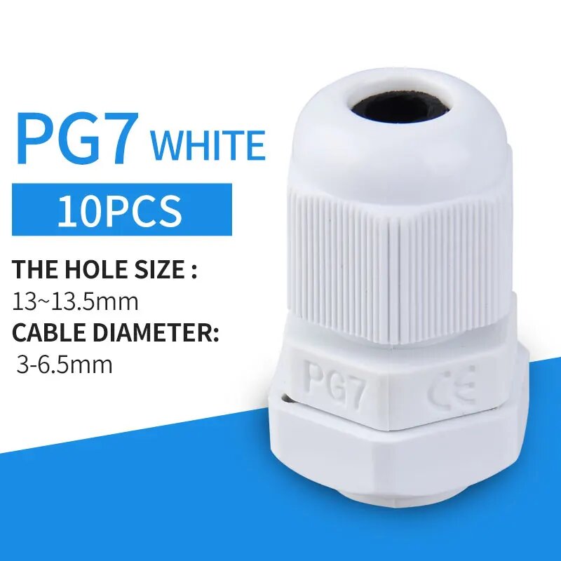Водонепроницаемые кабельные glands из нейлона PG 7 9 11 13.5 16 PG7 10pcs
