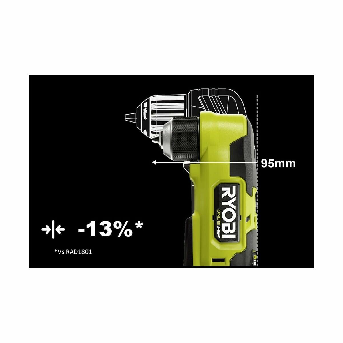Дрель угловая Ryobi HP ONE+ RAD18C-0 без аккумулятора в комплекте 5133004949