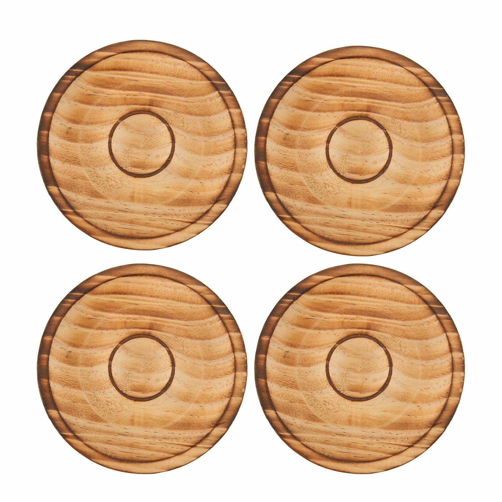 4 круглых деревянных лотка для витрин магазинов