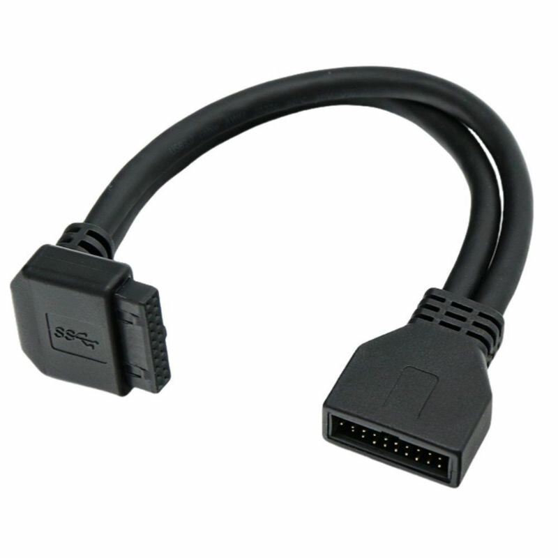 Удлинитель материнской платы USB3.0 с 19-контактным разъемом на 20-контактном колене-нижний изгиб