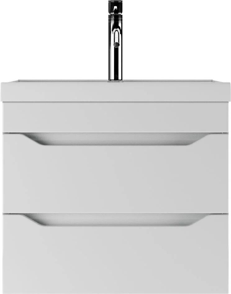 Тумба с раковиной Айсберг Ева 60 подвесная, 60 см, белая, глянцевая, из МДФ, с ящиками, раковина для ванной, из искусственного камня, прямоугольная