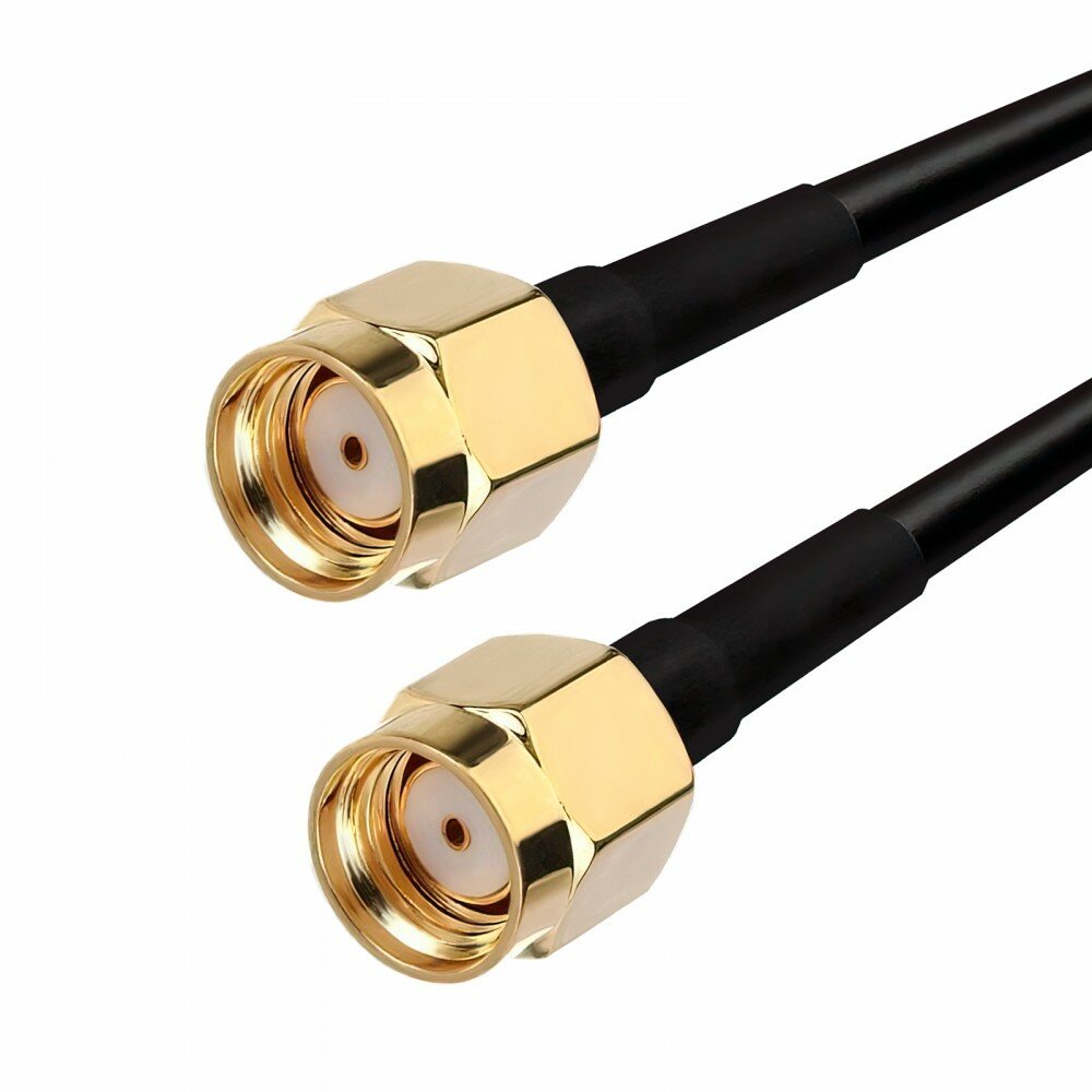 Кабельная сборка SMA RP-male - SMA RP-male 3 м, кабель 5D-FB CU (медь, черный)