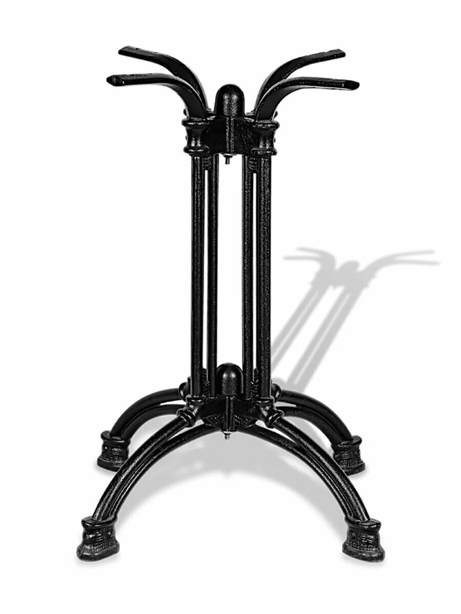 Подстолье чугунное лофт для столешницы 80х80 см и круглой 90 см | Регулируемые ножки | Высота 72 см