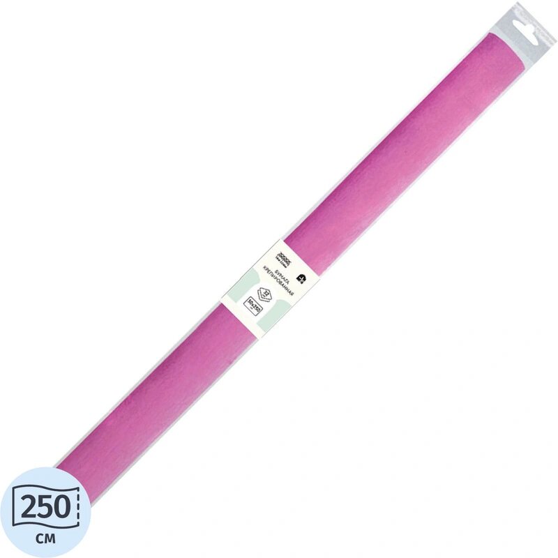 Бумага крепированная ТРИ совы, 50x250см, 32г/м2, розовая, в рул, CR_43961