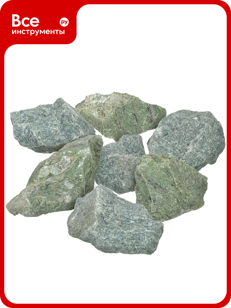 Камень Банные штучки Хакасский жадеит колотый, мелкий, в коробке, для использования в бане и сауне