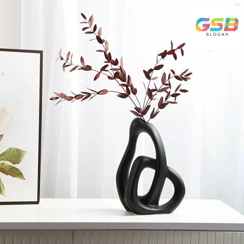 Ваза, 23 см , Керамика, 1 штТворческий сердечный керамический вазон для интерьера в стиле Норд-Эвропы.