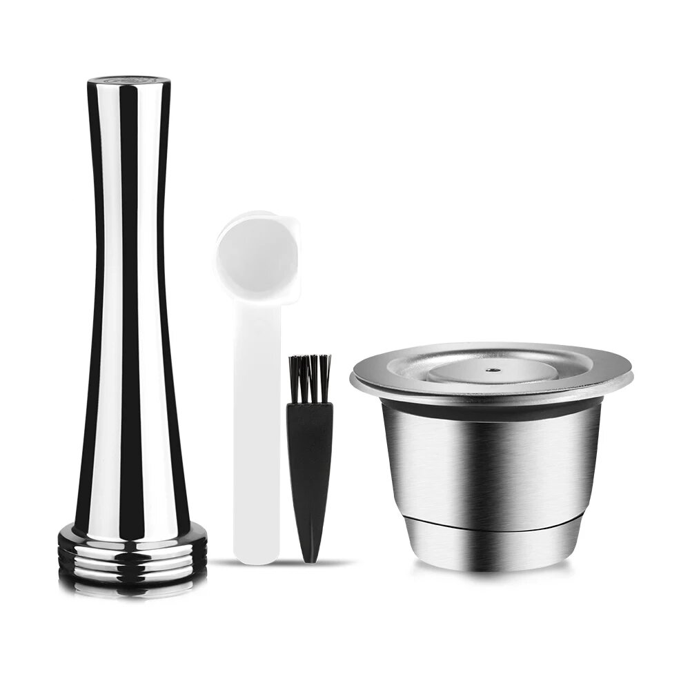 Многоразовые капсулы iCafilas для кофе Nespresso из нержавеющей стали, Серебряный