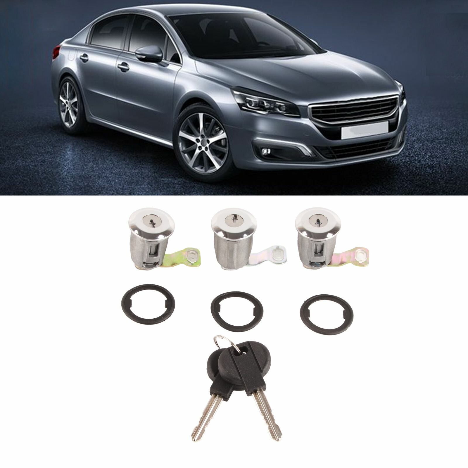 Комплект личинок дверных замков с ключами для Peugeot Partner, Citroen Berlingo, Xsara, Xsara Picasso 1996-2007
