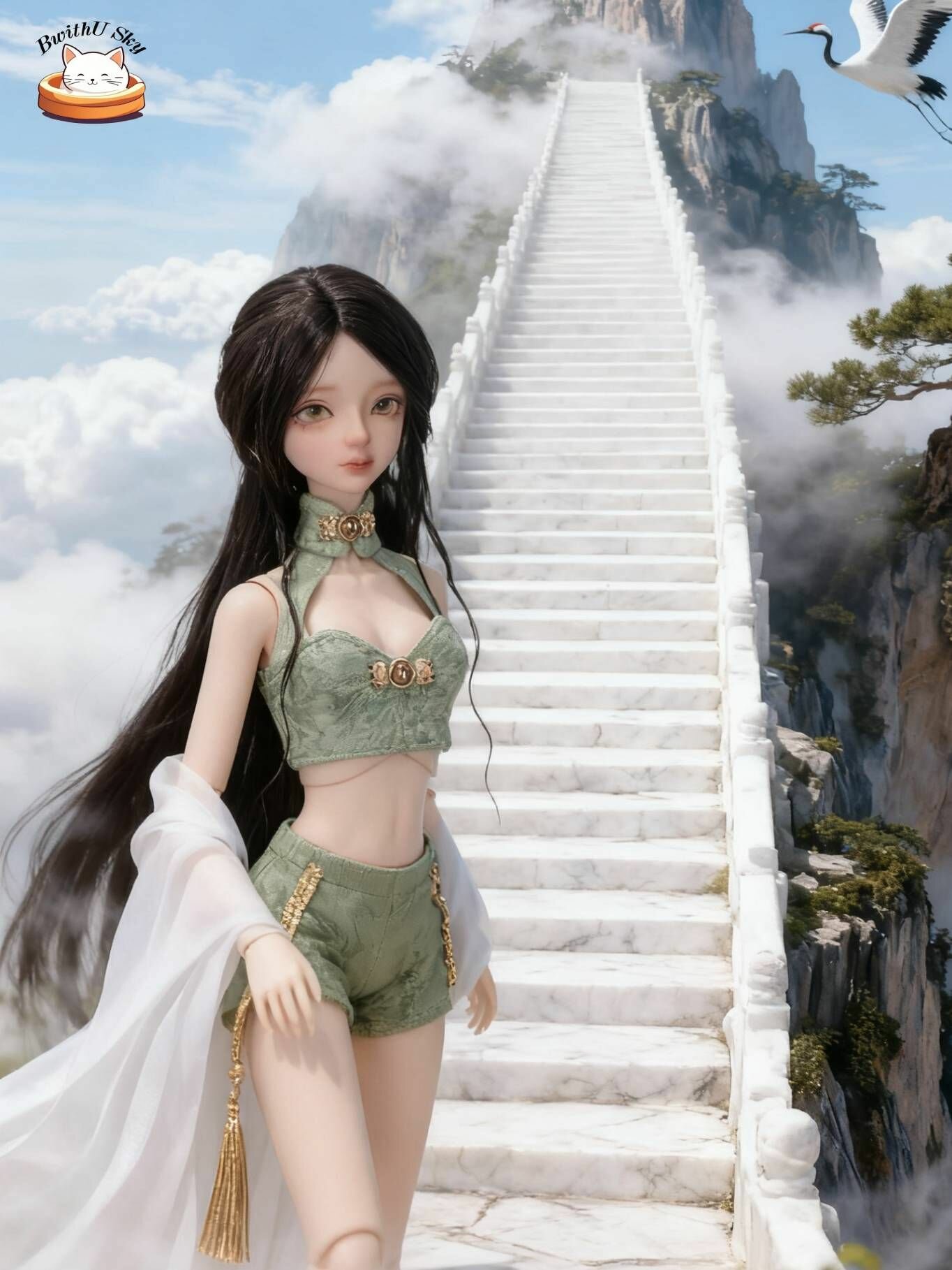 Кукла BwithU BJD Idun, в восточном стиле, 1/4, пластик/винил, цвет горчичный